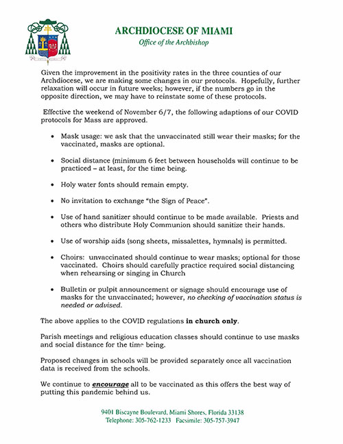 ADOM :: Mask rules to be relaxed in church