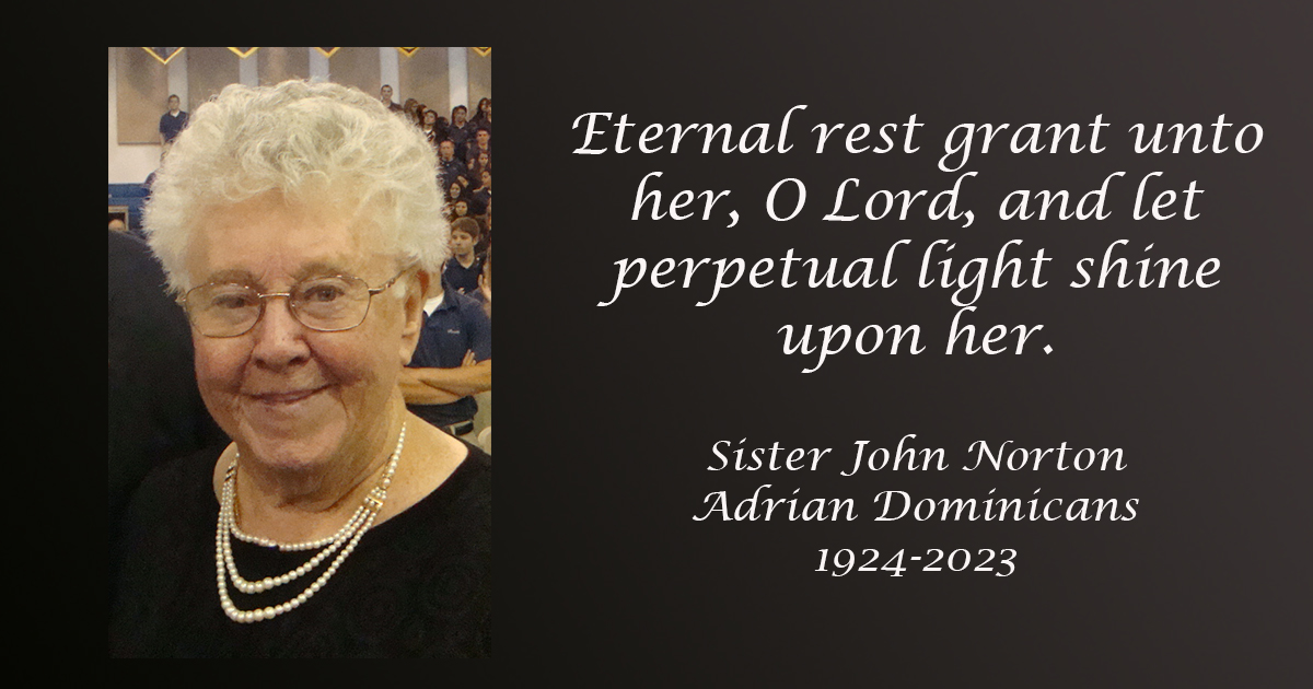 ADOM :: Adrian Dominican Sister John Norton, 98