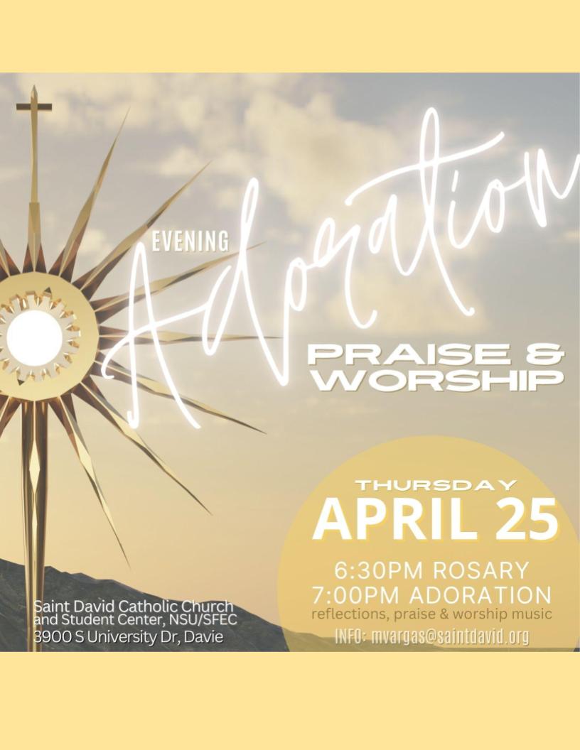 ADOM :: Event - Evening Monthly Eucharistic Adoration, Praise & Worship